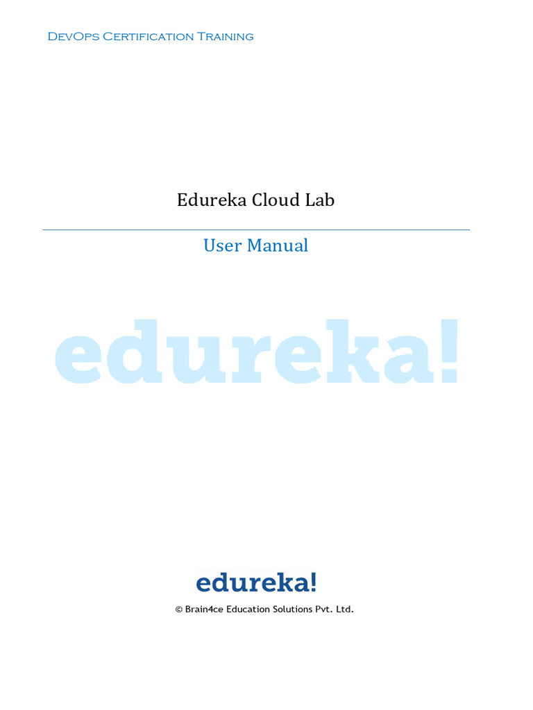 Edureka-Devops Cloudlab User Manual n3s Qzge7z | PDF