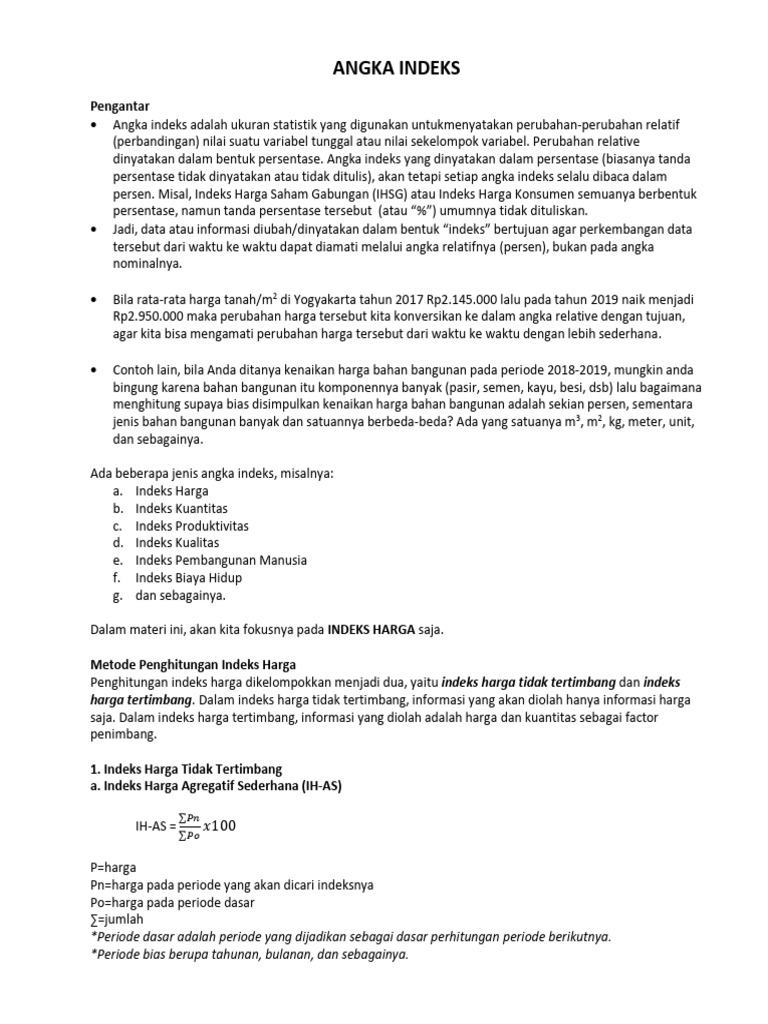 Statistika-Indeks Harga | PDF