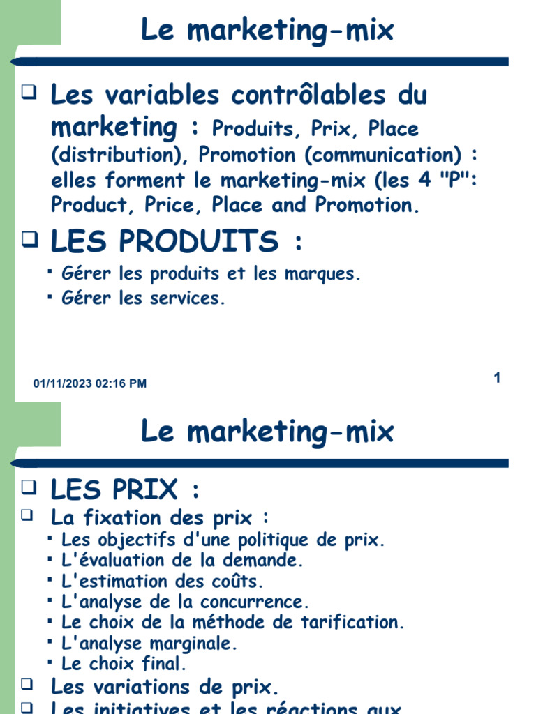 Comprendre le Marketing-Mix en 4P | PDF | Marque | Commercialisation