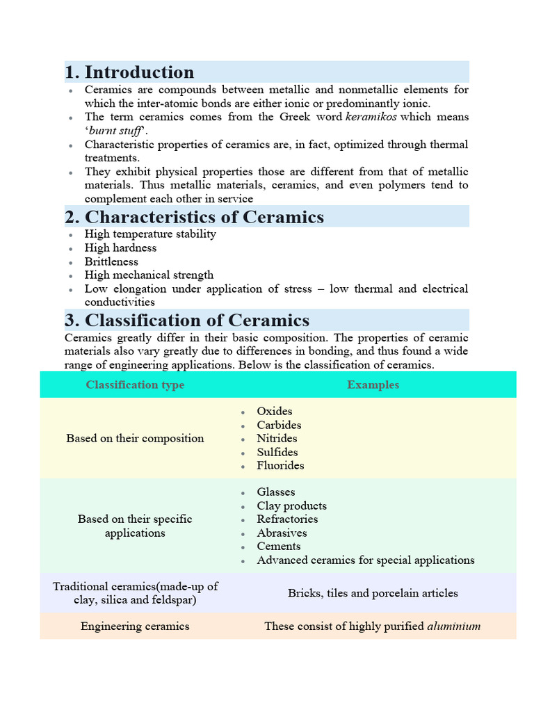 Ceramics Topic | PDF | Ceramics | Silicon Dioxide