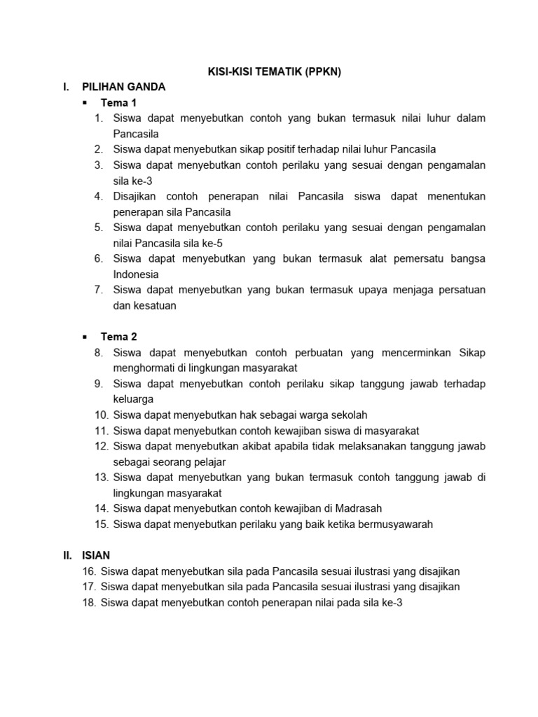 KISI-KISI TEMAT-WPS Office | PDF