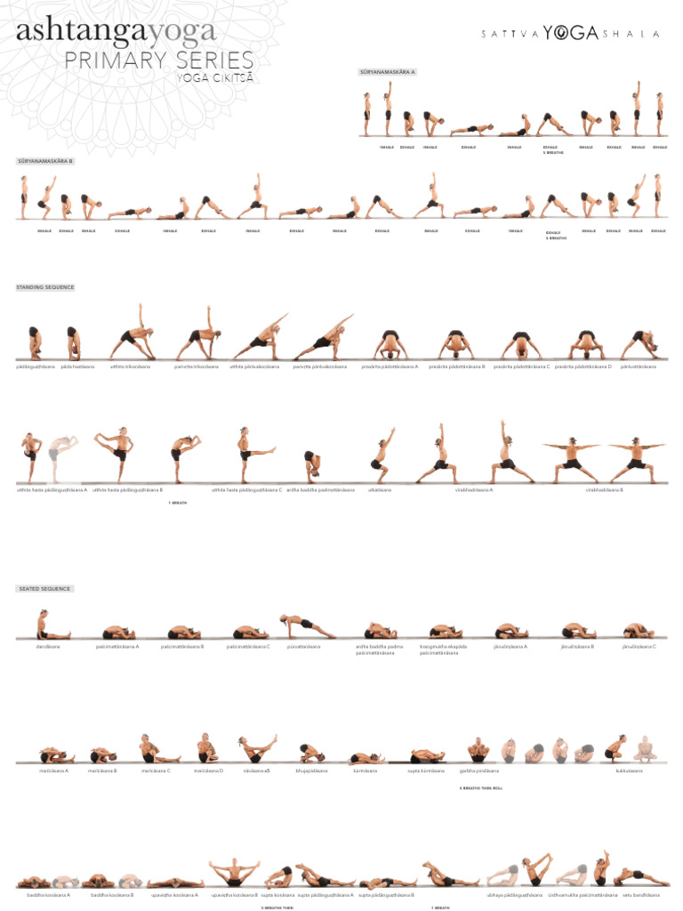 1 - 副本-Primary Series Cheat Sheet | Download Free PDF | Breathing | Hatha Yoga