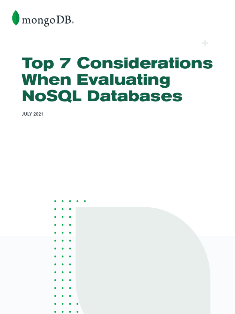 2022 - 11 - 01 - MongoDB Top 7 NoSQL Considerations | PDF | Databases | No Sql