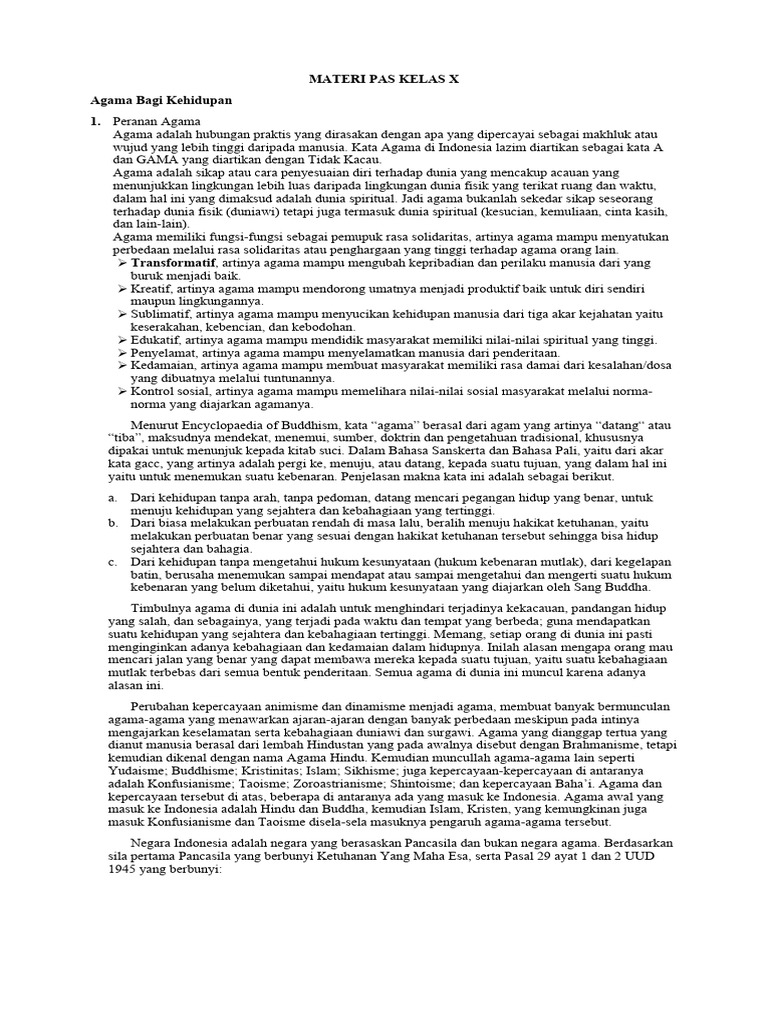 Materi Pas Kelas X | PDF