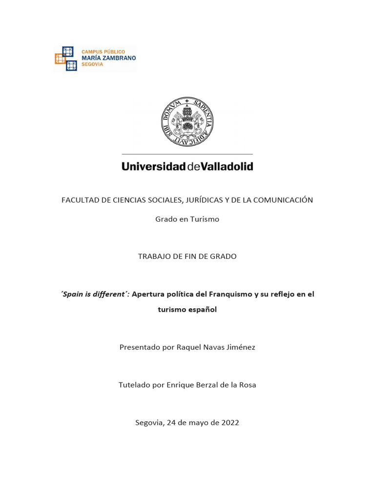 Tfg-N. 1817 2 | PDF | Turismo | Francisco franco