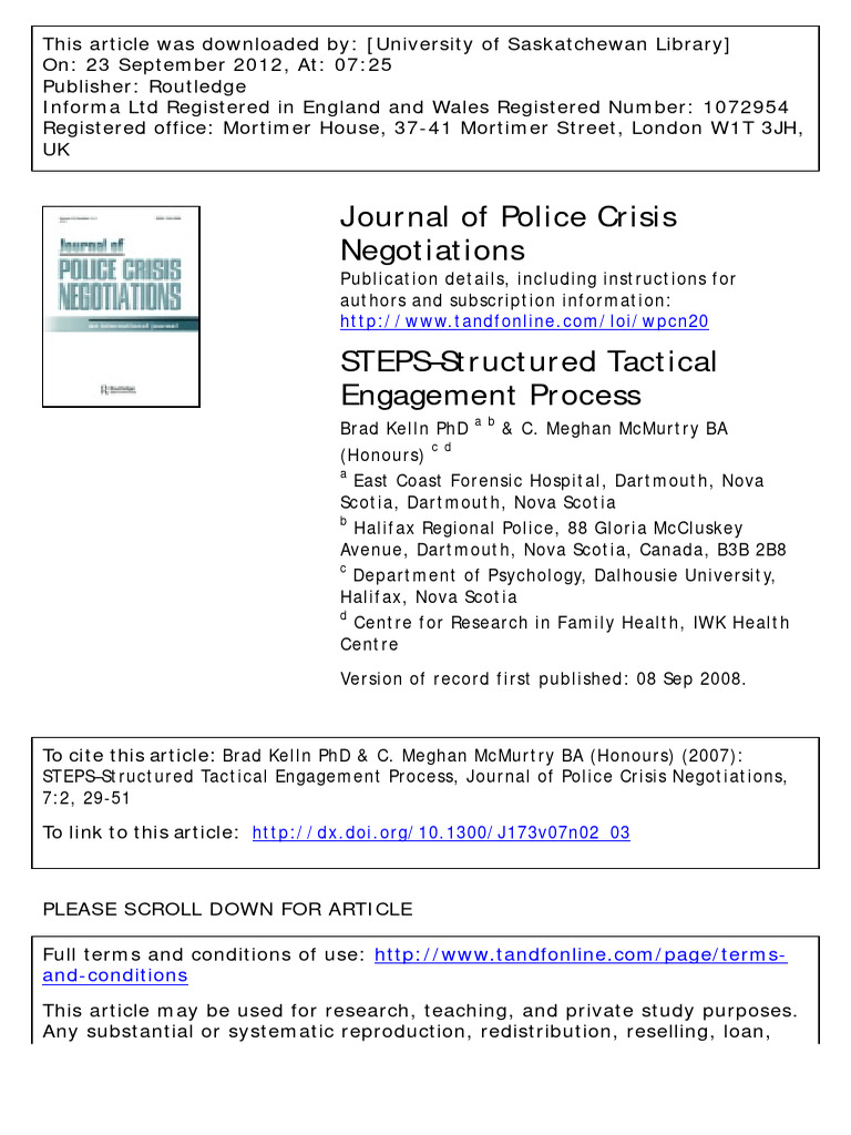 Kelln 2007 | Download Free PDF | Negotiation | Mental Disorder