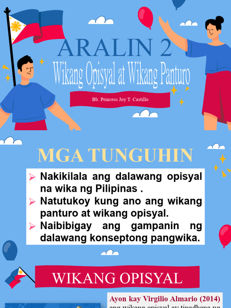 Wikang Opisyal at Wikang Panturo | PDF
