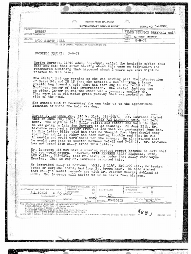 Houston PD - Report Case D-68904 | PDF