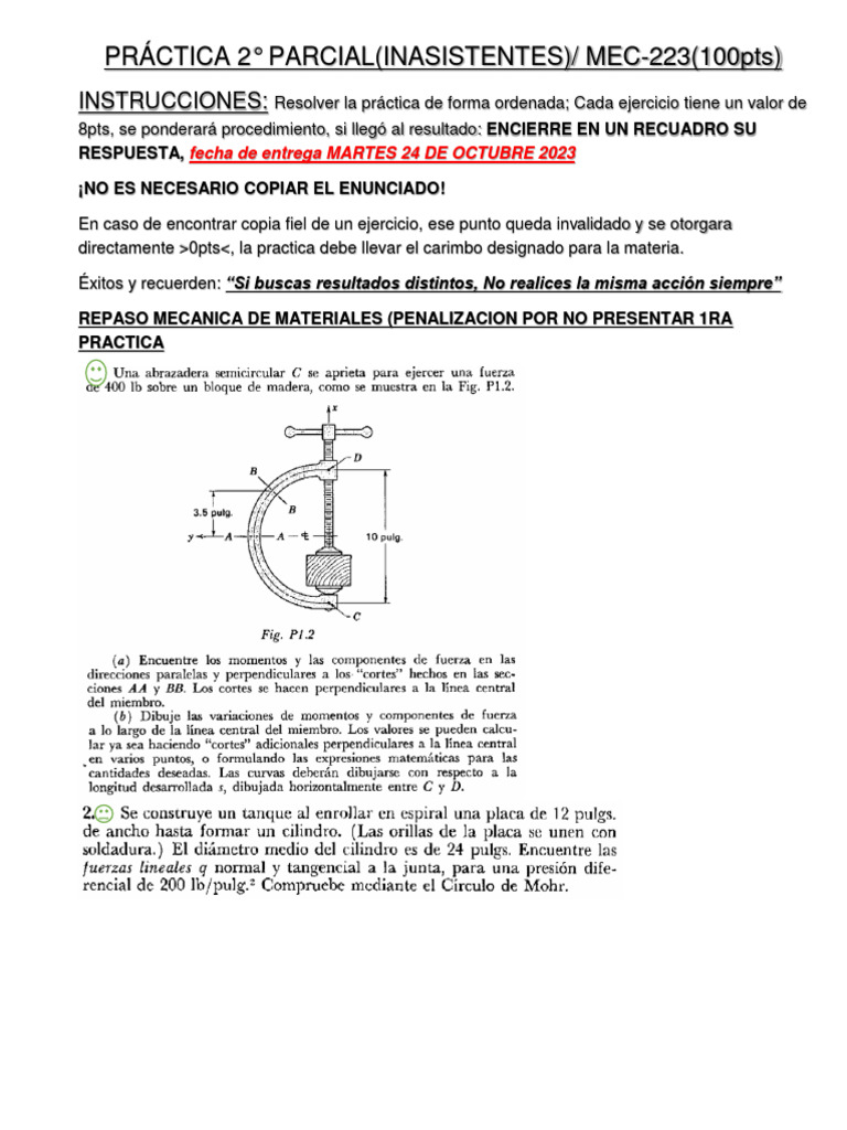 Práctica 2do Parcial Liberados Auxiliatura | PDF