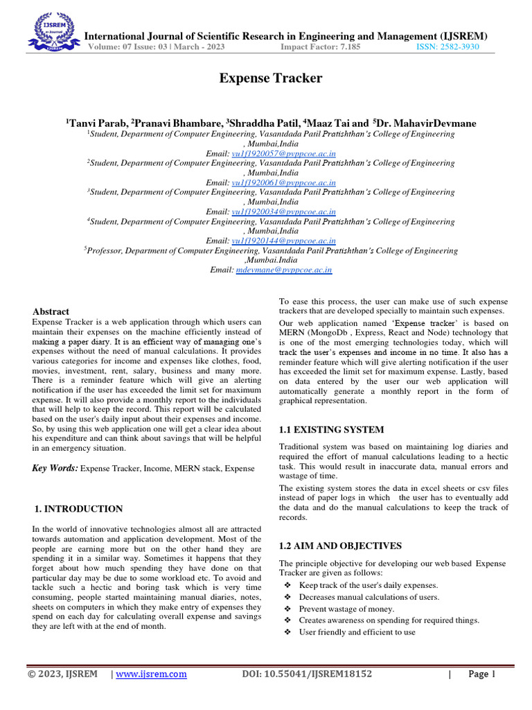Expense Tracker Download Free Pdf Java Script Web Application