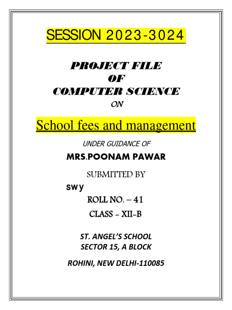 Yash Rana Xii-B Computer Science Project | PDF | My Sql | Software Engineering