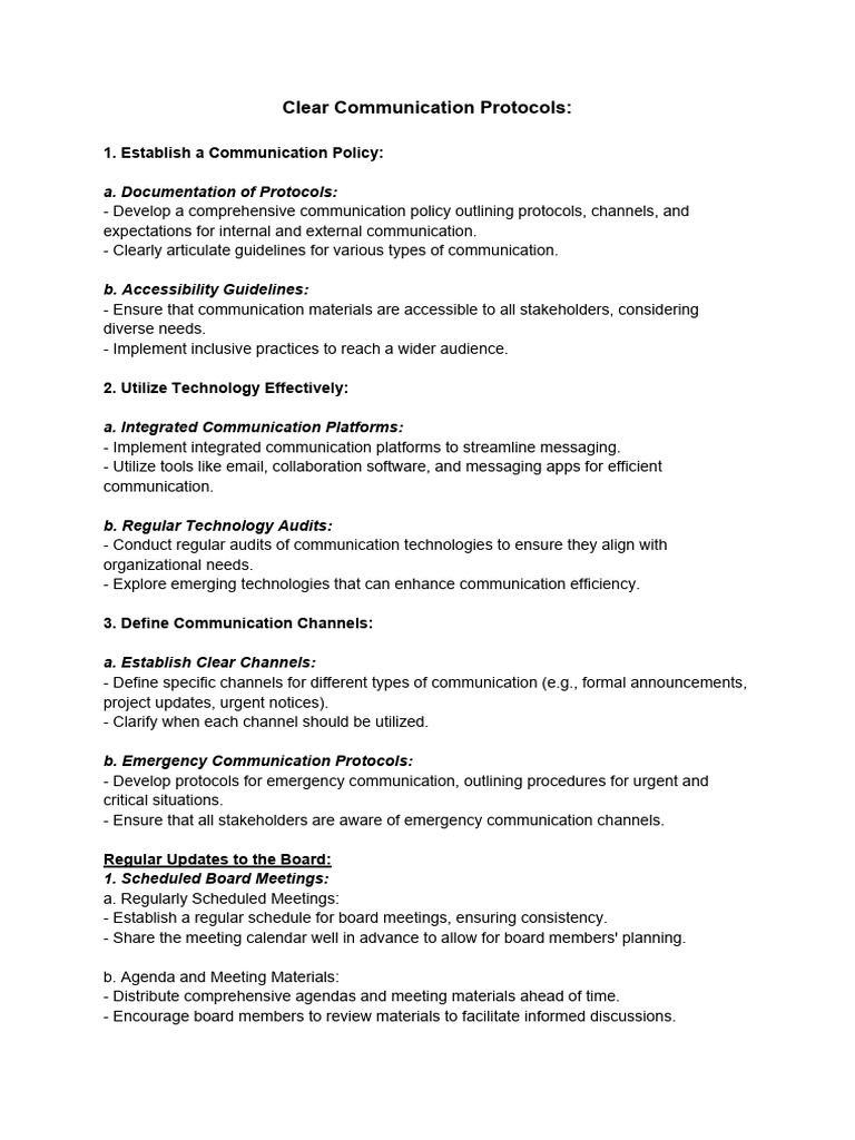 Clear Communication Protocols | PDF | Communication | Collaboration