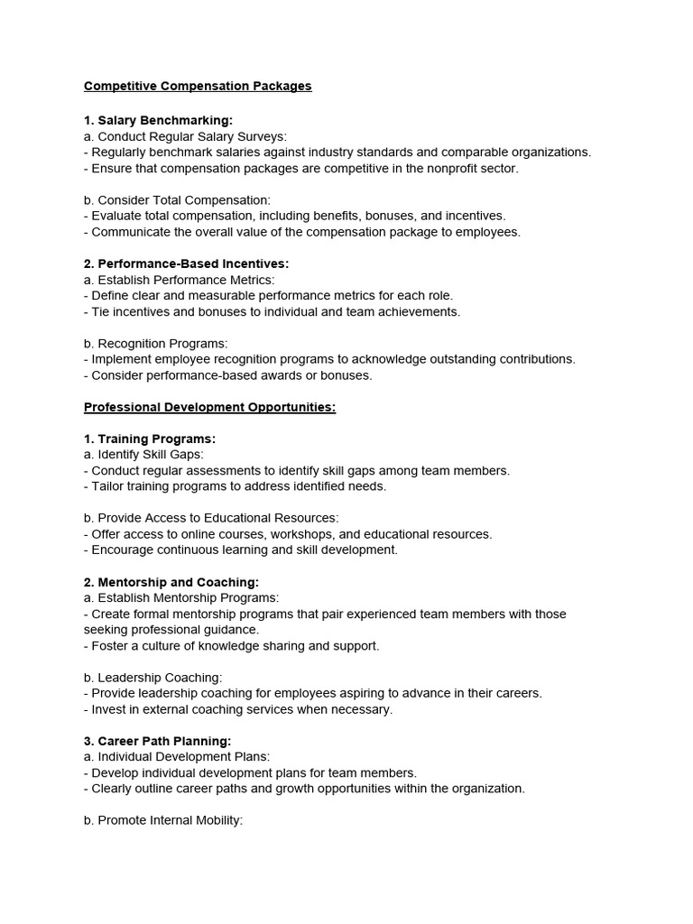 Competitive Compensation Packages Pdf Mentorship Employment