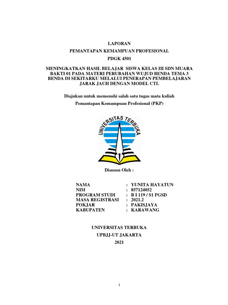 Contoh - LAPORAN PKP | PDF