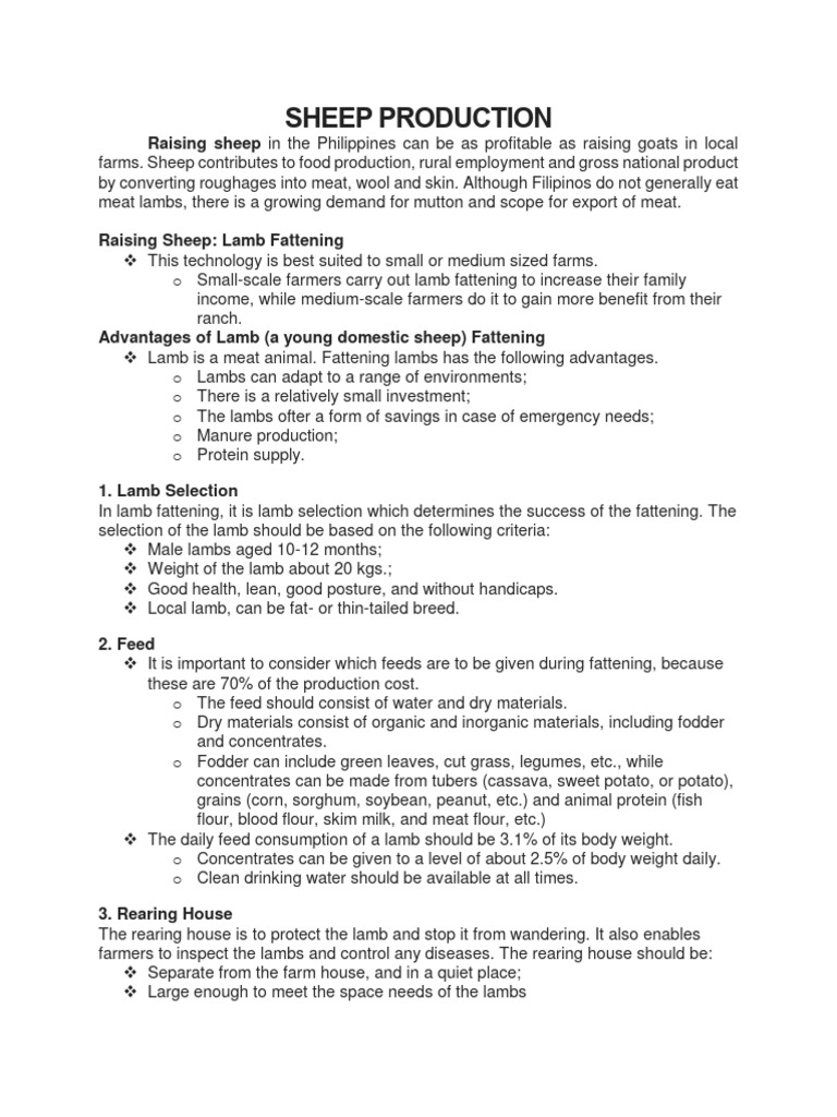 Sheep Production | PDF | Sheep | Lamb And Mutton