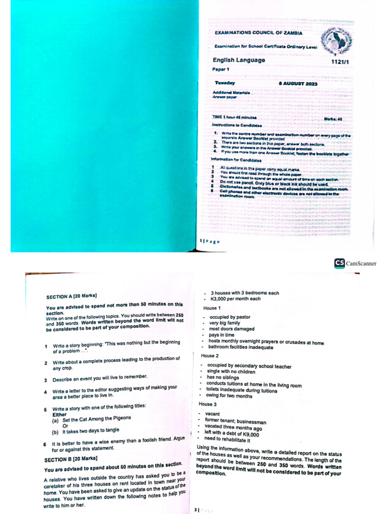 Gce 2023 Past Papers | PDF