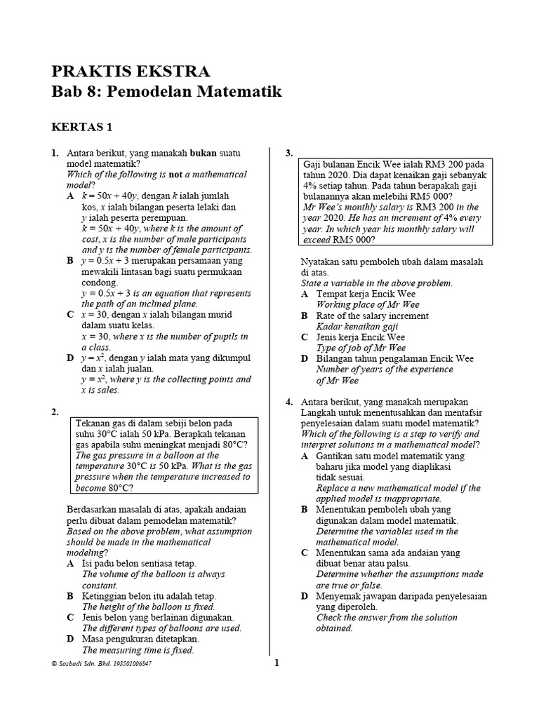 Praktis Ekstra Ting 5 Bab 8 | PDF