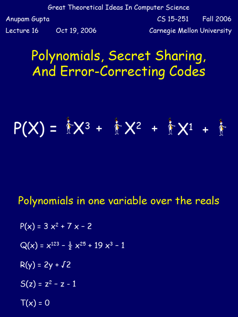 Lecture16 Pre | PDF | Polynomial | Error Detection And Correction