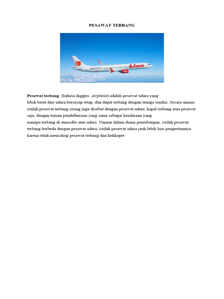 Pesawat Terbang | PDF