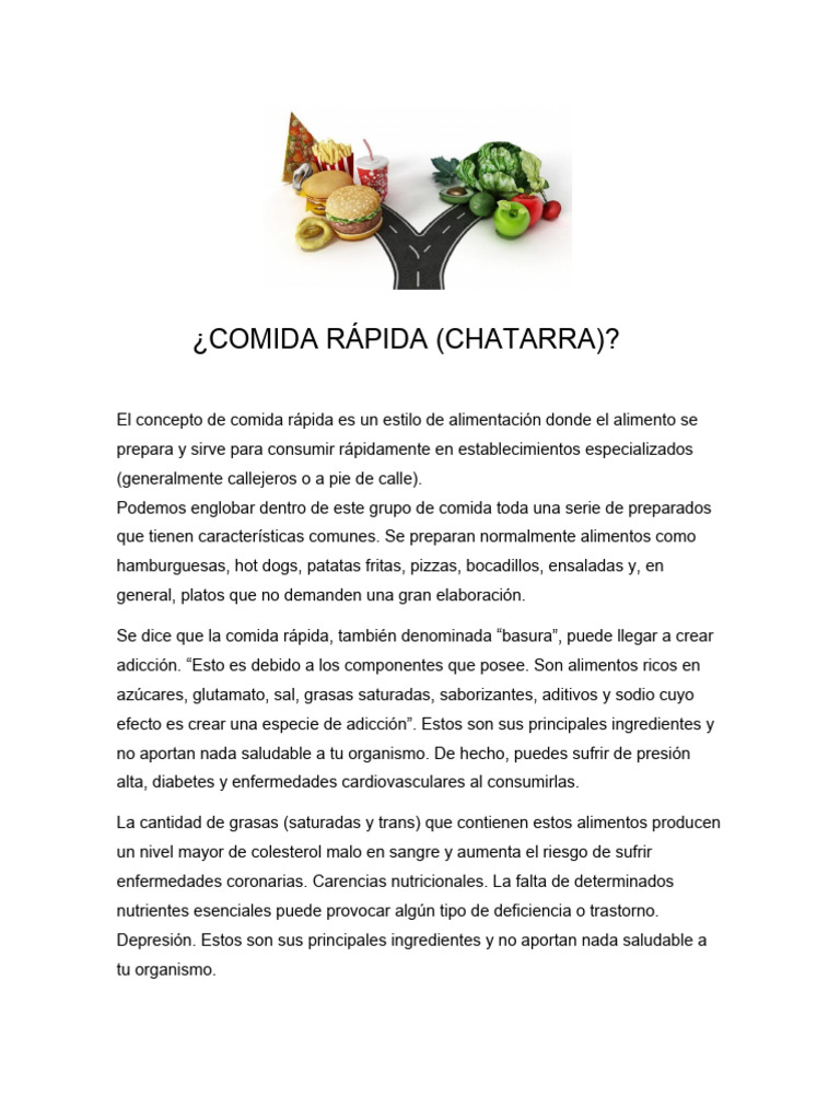 Comida Rápida | PDF | Alimentos | Comida rápida