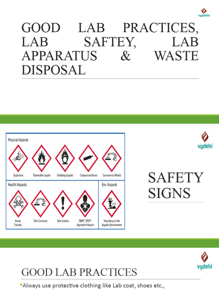 Good Lab Practices, Lab Saftey, Lab | PDF | Chemistry | Physical Sciences