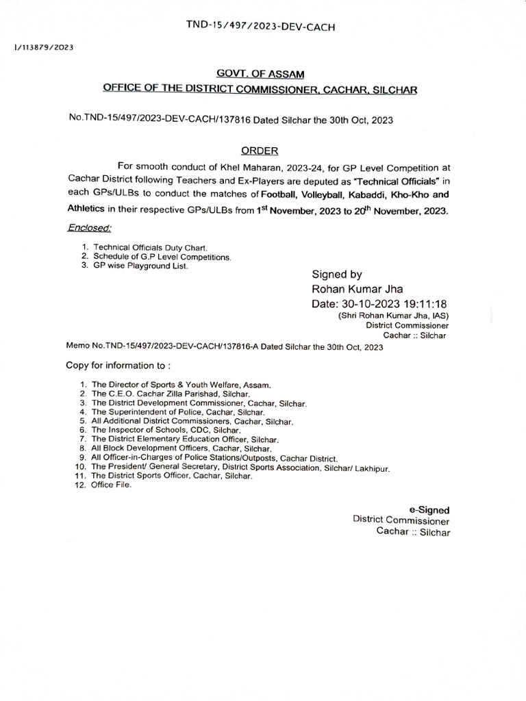 Technical Official Duty Chart | PDF