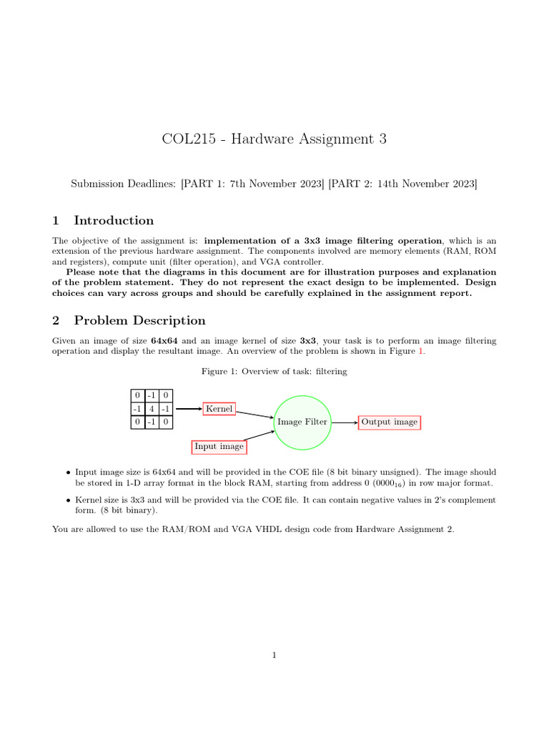 COL215 HW Assignment 3x3 Filter-2 | PDF | Random Access Memory | Vhdl