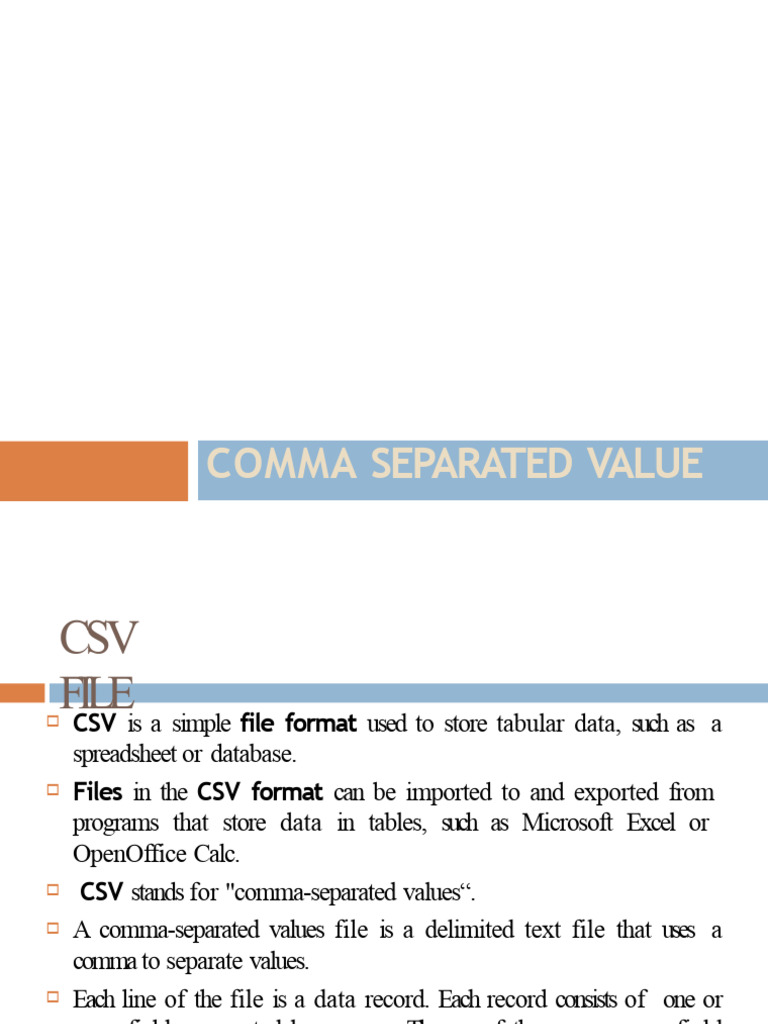 CSV File Handling Notes | PDF | Comma Separated Values | Software