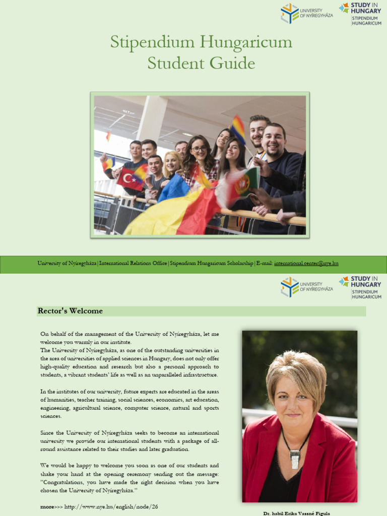 Stipendium Hungaricum Student Guide University Of Nyíregyháza Pdf