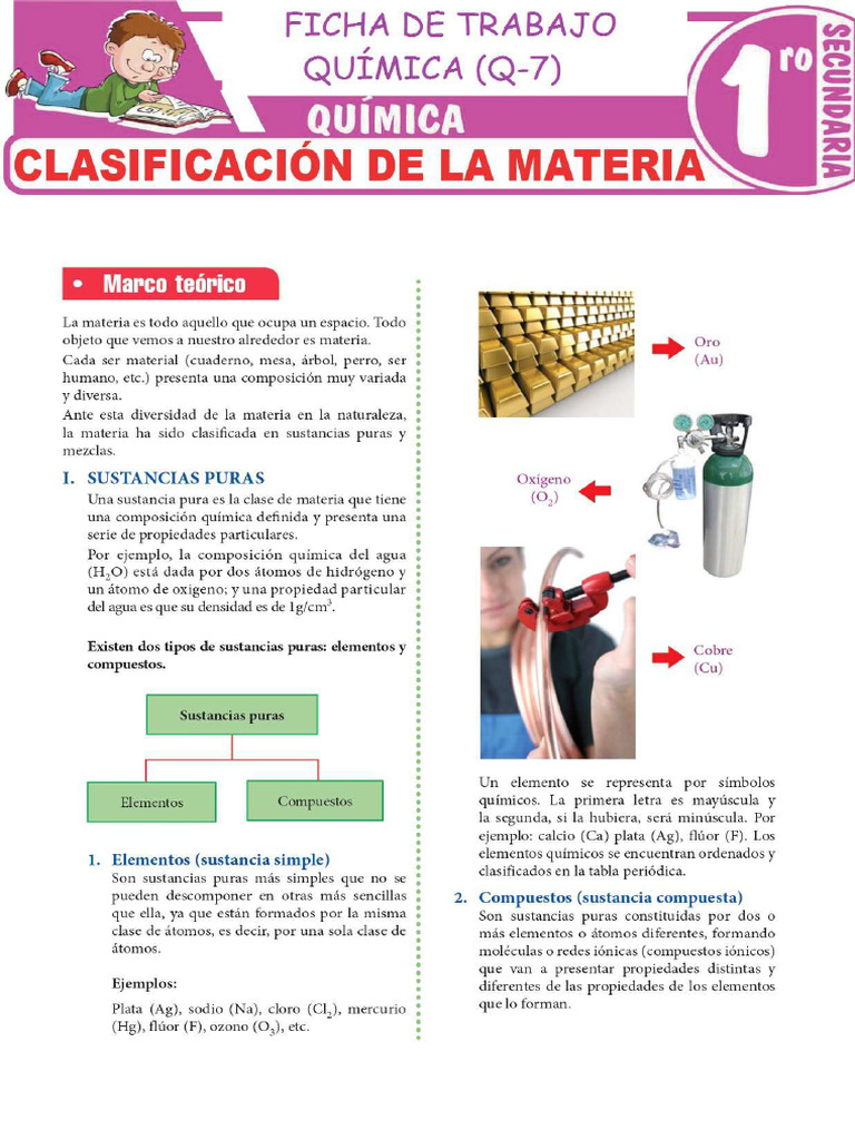 Clasificacion de La Materia para Primer Grado de Secundaria Page 0001 | PDF