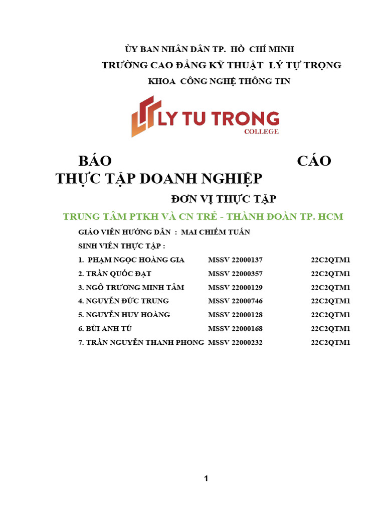 Bao Cao Tot Nghiep 22c2-QTM1 | PDF