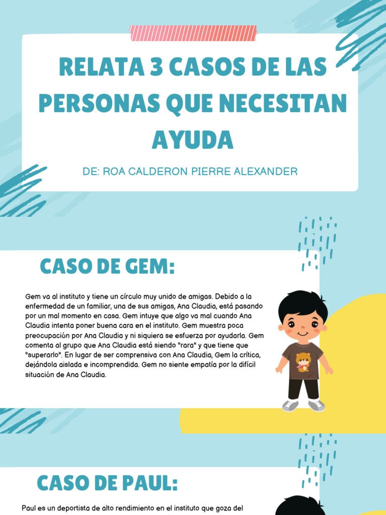 3 Casos de Las Personas Que Necesitan Ayuda | PDF