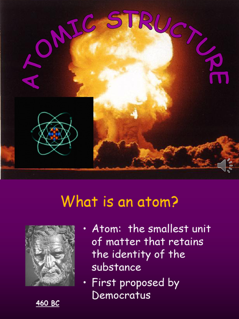 Atomic Structure 1 | PDF | Atoms | Electron