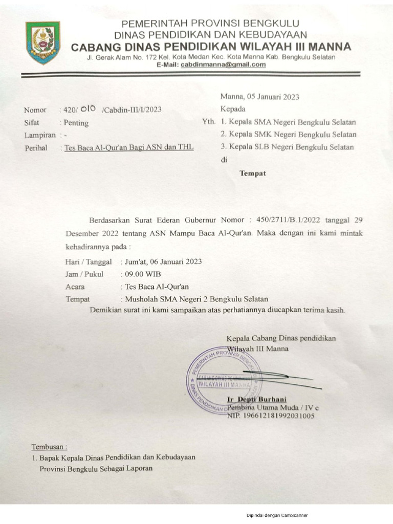 Tes Baca Al-Qur'an | PDF