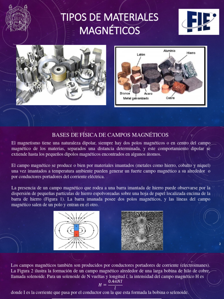 Tipos de Materiales Magnéticos - UMSNH - FIE - 21 | PDF | Imán | Campo ...