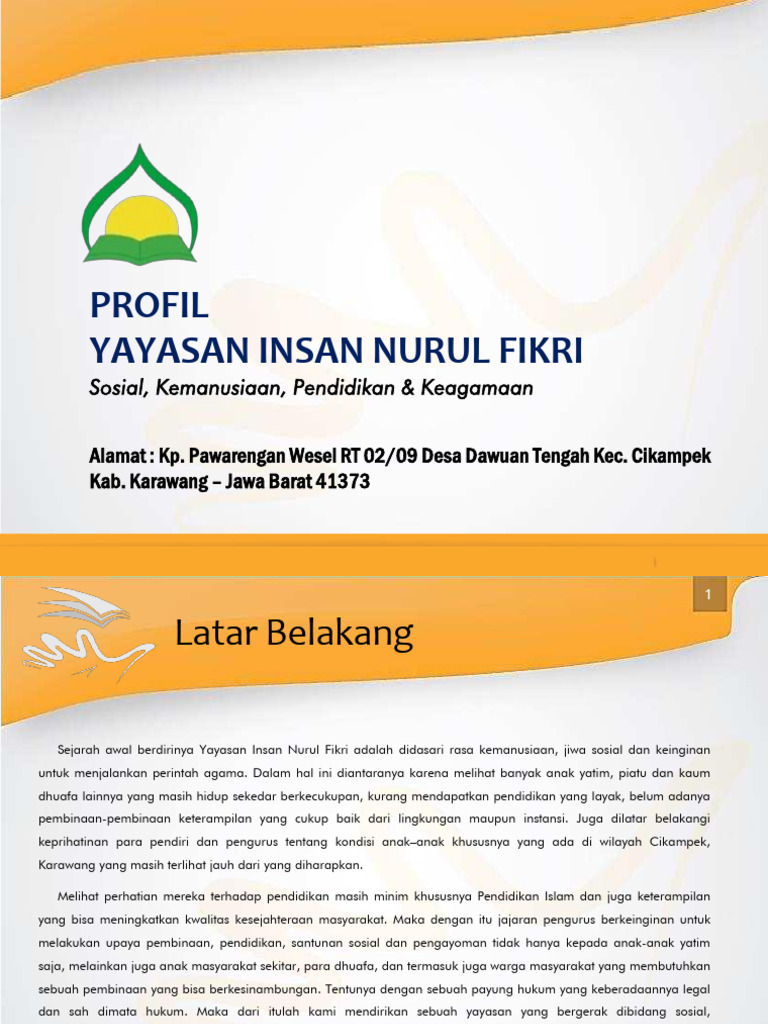 Profil - Yayasan Insan Nurul Fikri | PDF