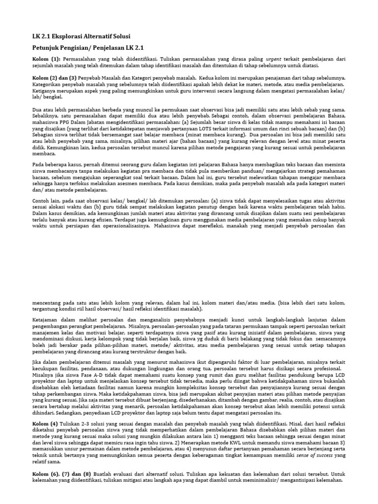 Contoh LK 2.1 | PDF | Karier & Perkembangan | Komputer