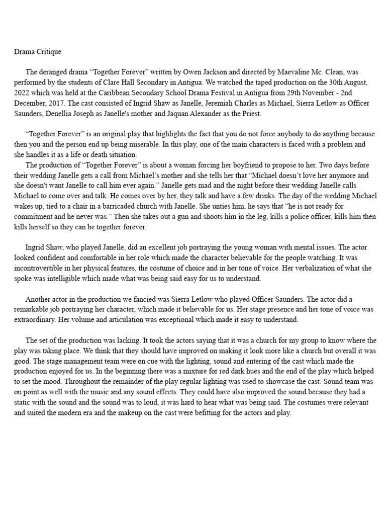 Drama Critique | PDF