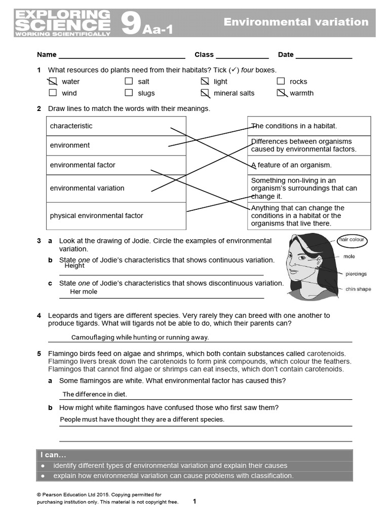 Kami Export - Umraan Ahmad - Worksheet 9aa-1 - Envir - Variation | PDF ...