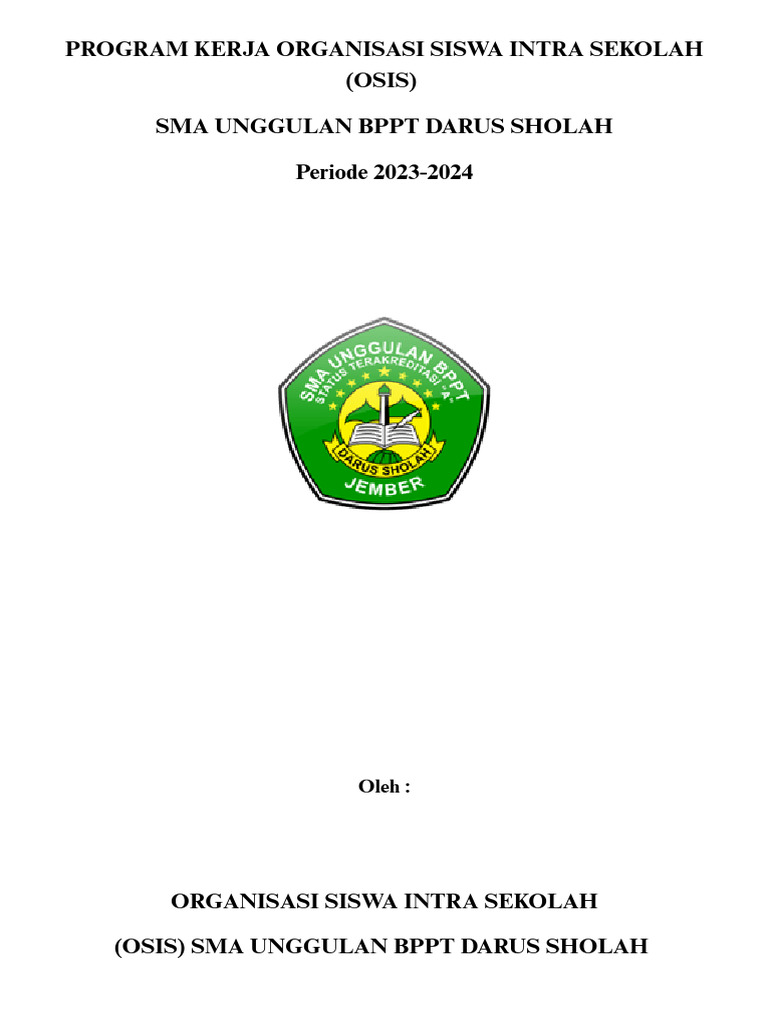Program Kerja OSIS SMA BPPT 2023-2024 | PDF