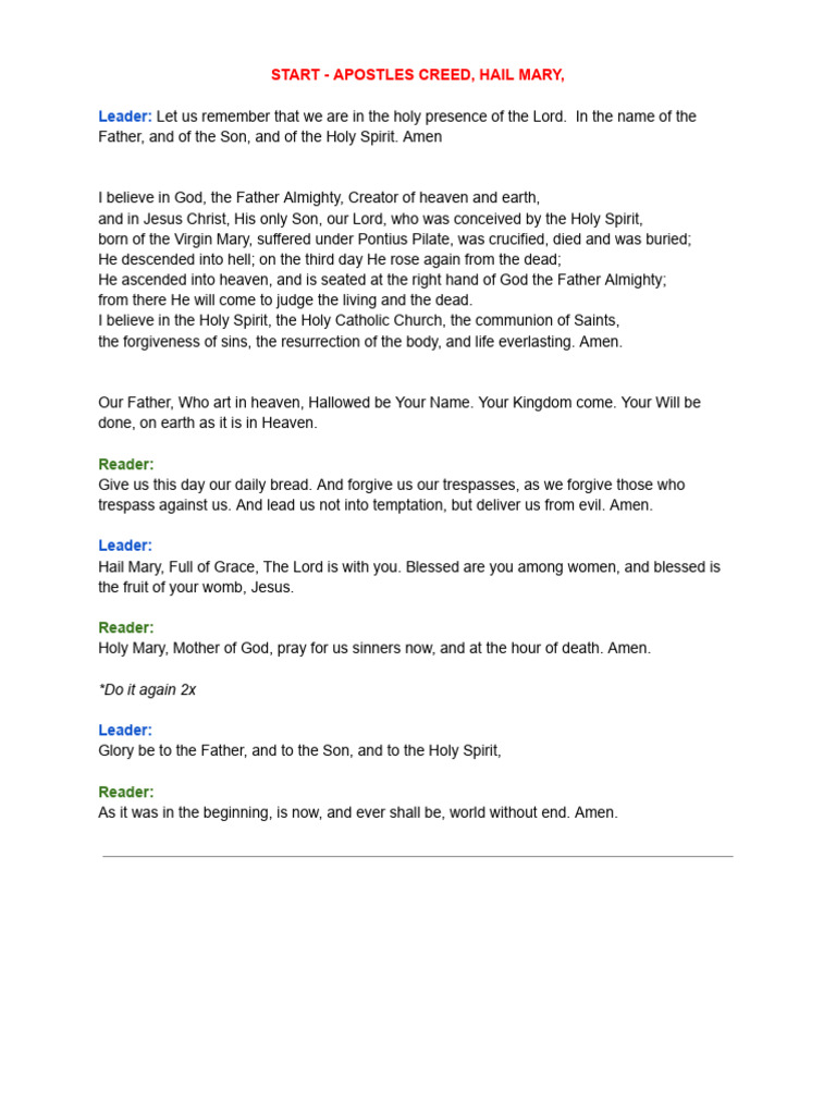 Holy Rosary Guide Pdf Lord S Prayer God The Father