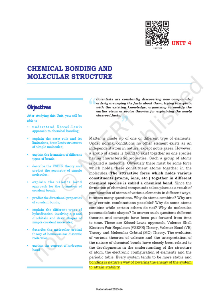 Chemistry Concepts for Students | PDF | Chemical Bond | Ionic Bonding