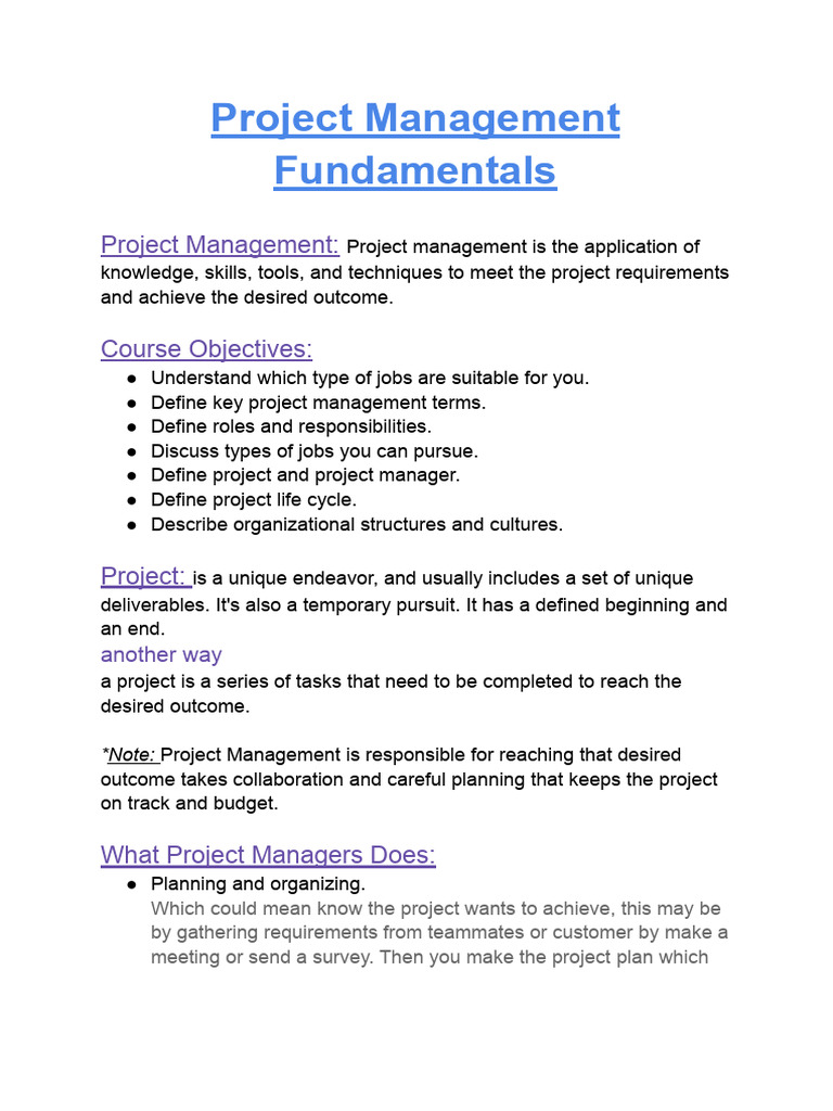 Project Management Fundamentals | PDF | Agile Software Development | Scrum (Software Development)