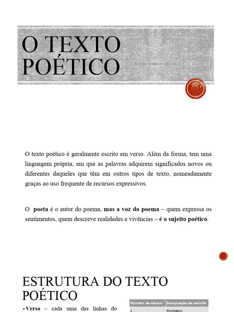 Estrutura do Texto Poético | PDF