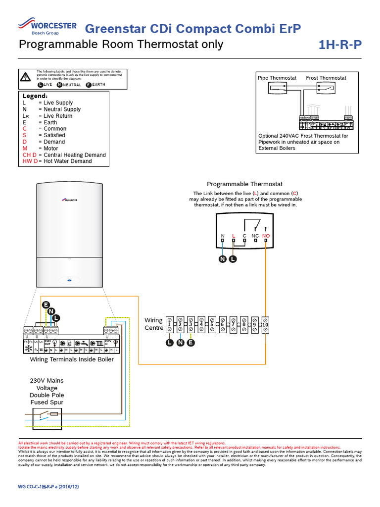 Greenstar CDi Compact Combi Wiring Diagram | PDF | Mains Electricity ...
