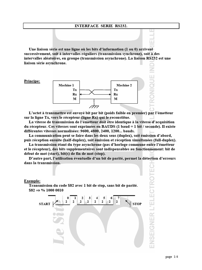 Liaison série RS-232C expliquée | PDF | Ingénierie informatique ...