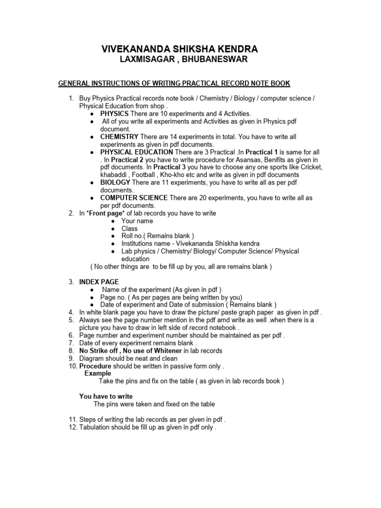 Practical Instruction Pdf