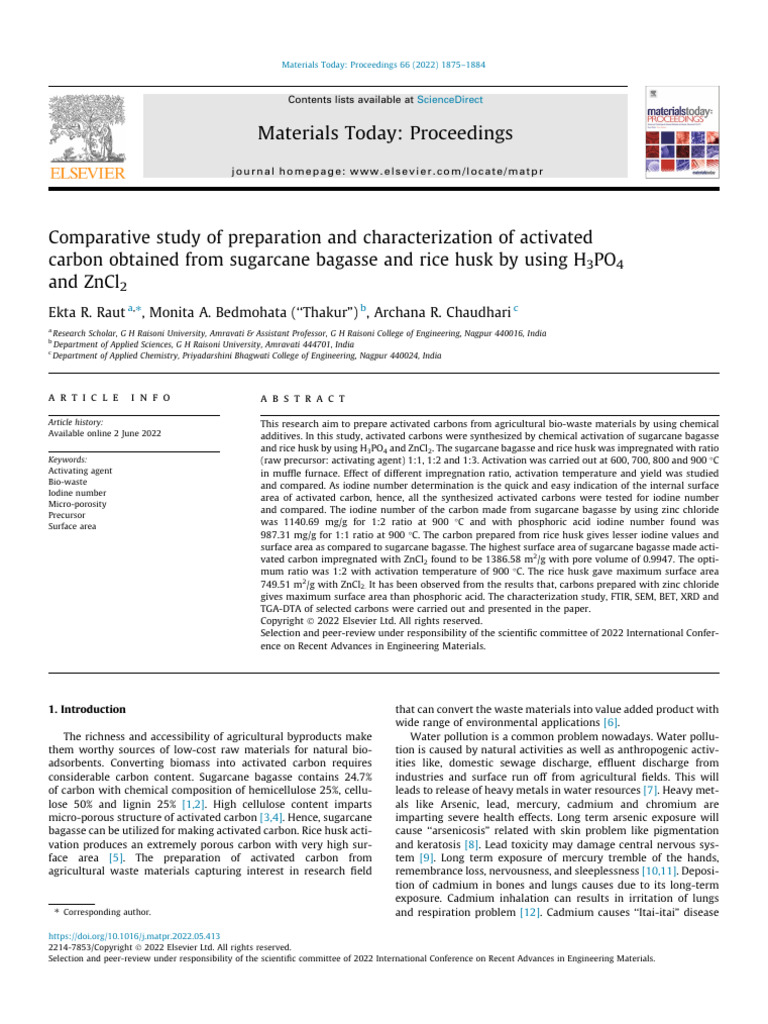 Comparative Study of Preparation and Characterization of ...