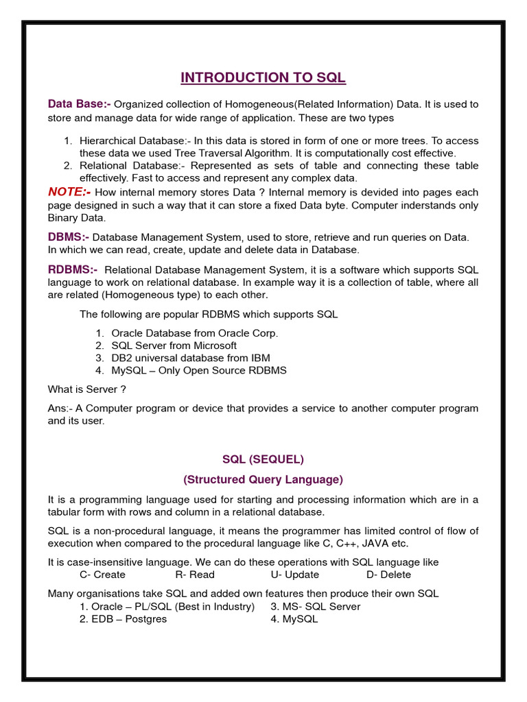 SQL Foundation | Download Free PDF | Relational Database | Databases