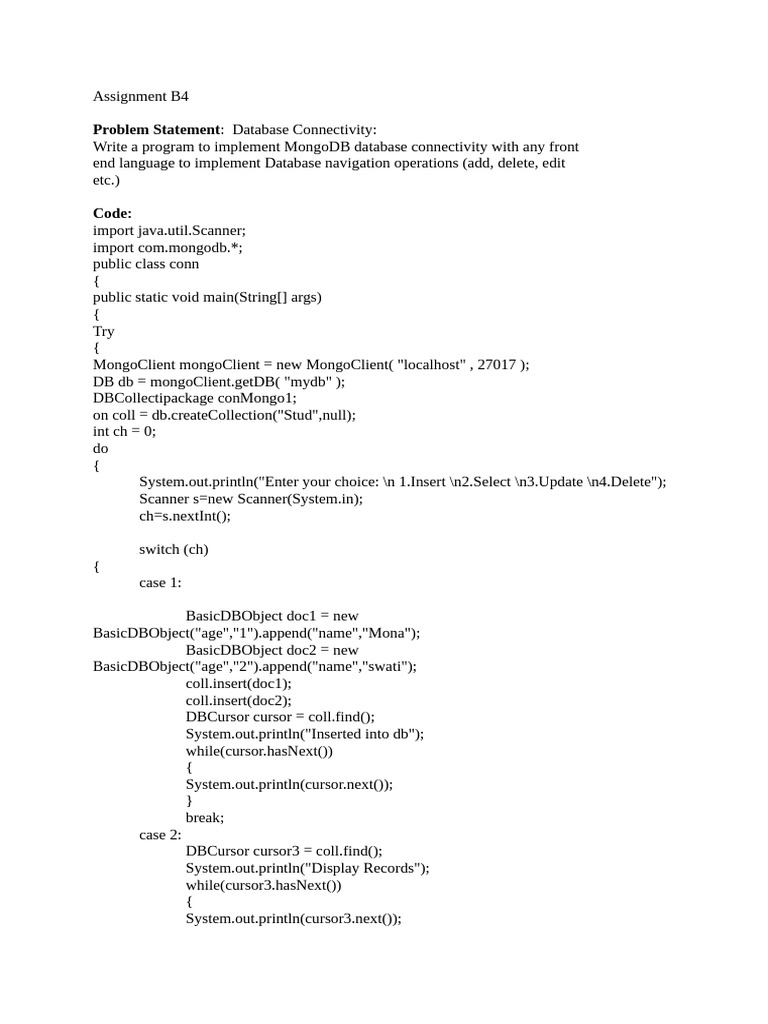 Assignment B4 | PDF | Programming Paradigms | Data Management